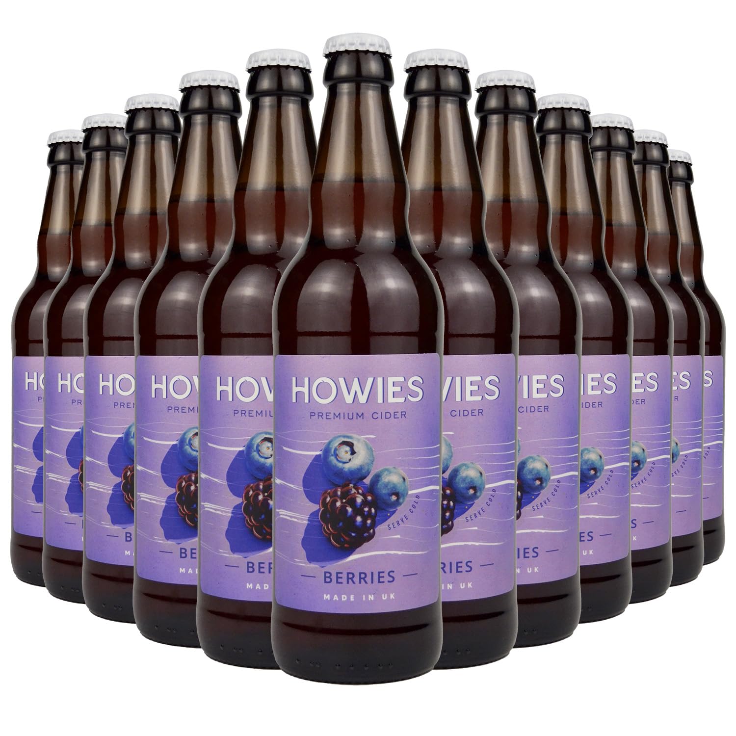 Howie's Fruit Cider – Berry Flavour 3.4% ABV 12 x 500ml Glass Bottles ...