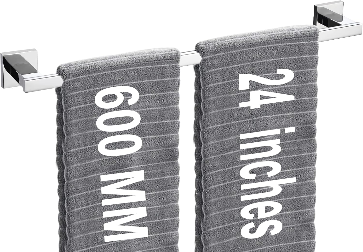 Amazon.com: LANC 24-Inche Chrome Towel Bar for Bathroom Wall Mounted ...