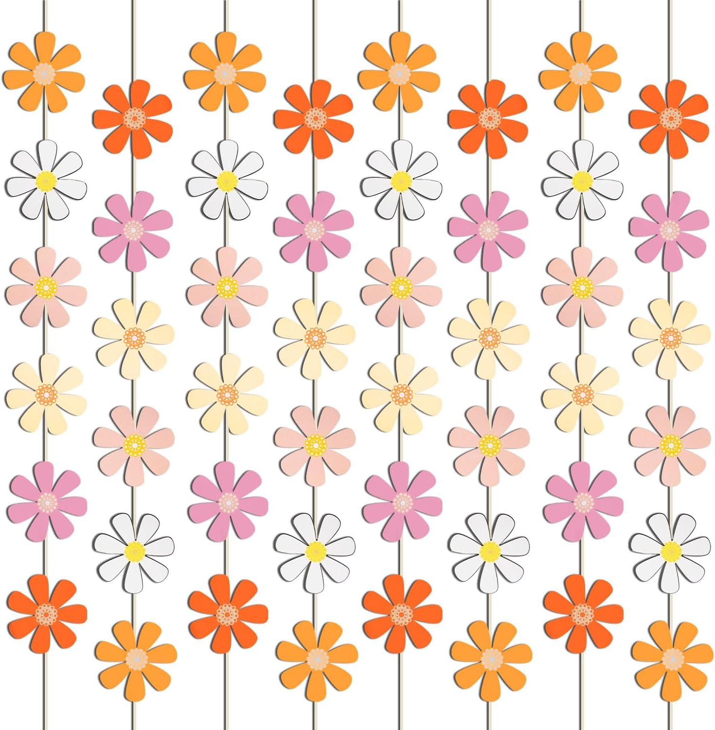 Amazon.com: Daisy Groovy Boho Party Hanging Banners Daisy Garland Retro ...