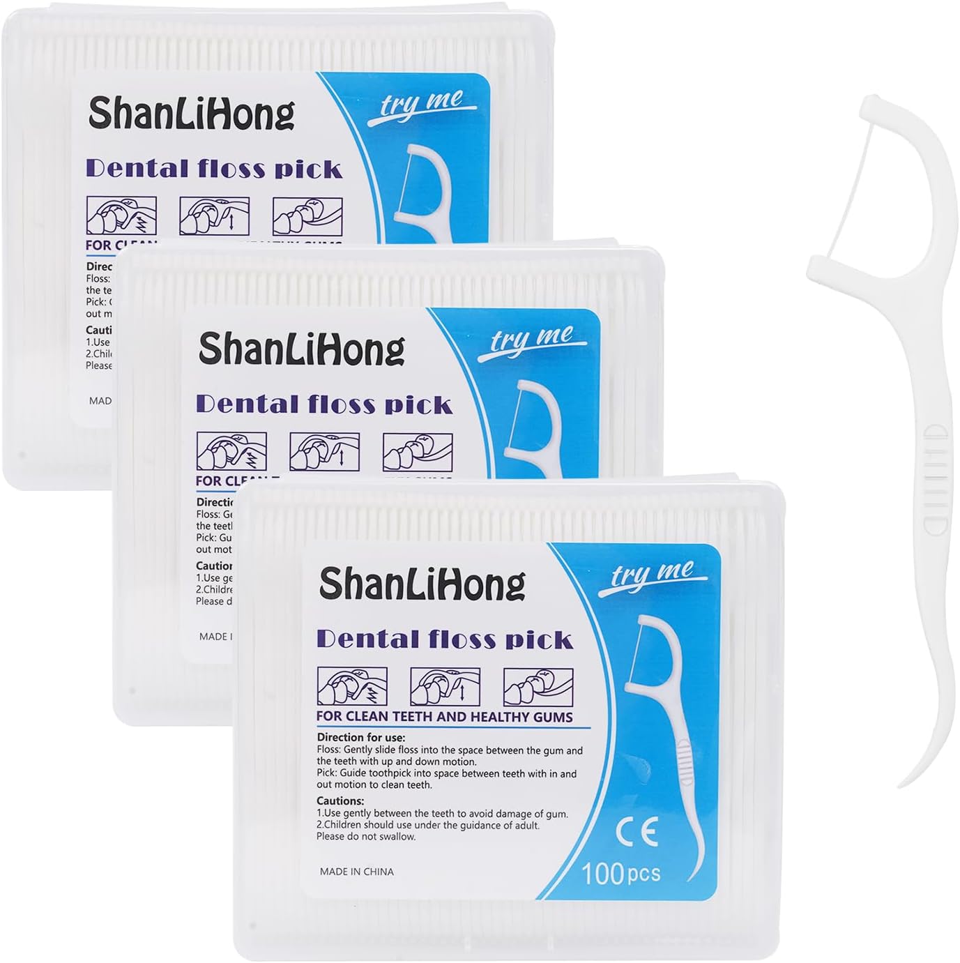 Amazon.com : ShanLiHong Dental Floss Picks 300ct - Dentist-Approved ...