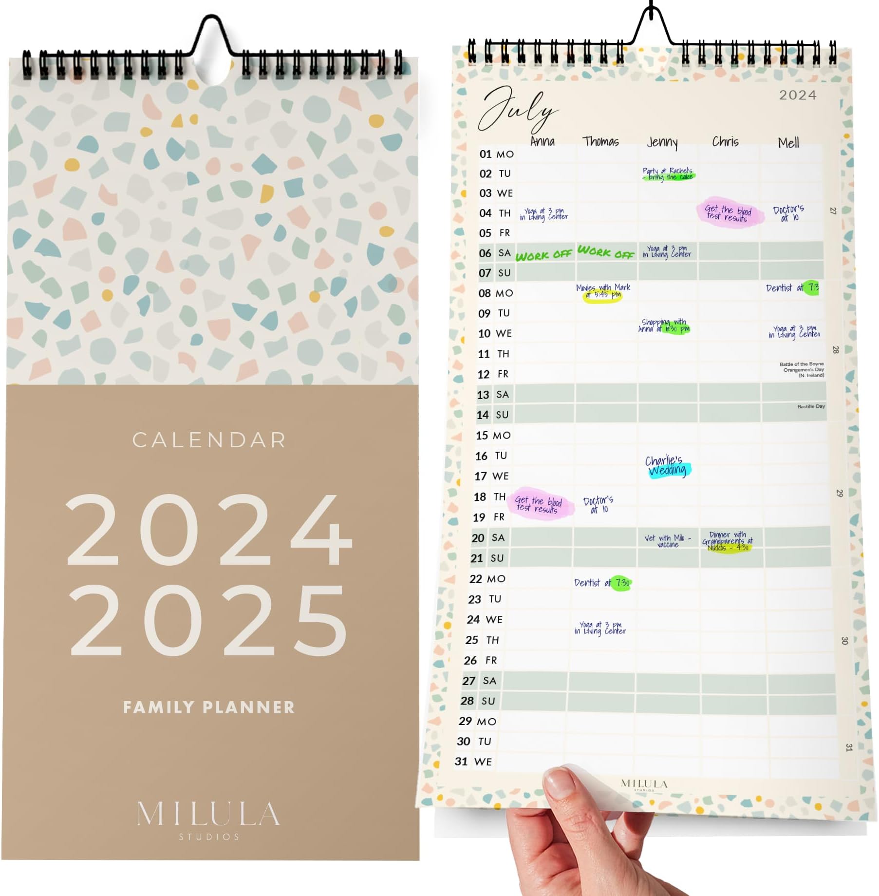 Wall Calendar 2024/25 UK - 2024 2025 Calendar Month to View - July 24 ...