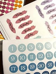 Amazon.com: 21 Sheets Dates Sticker Bundle Foiled Date Dots Date Covers ...