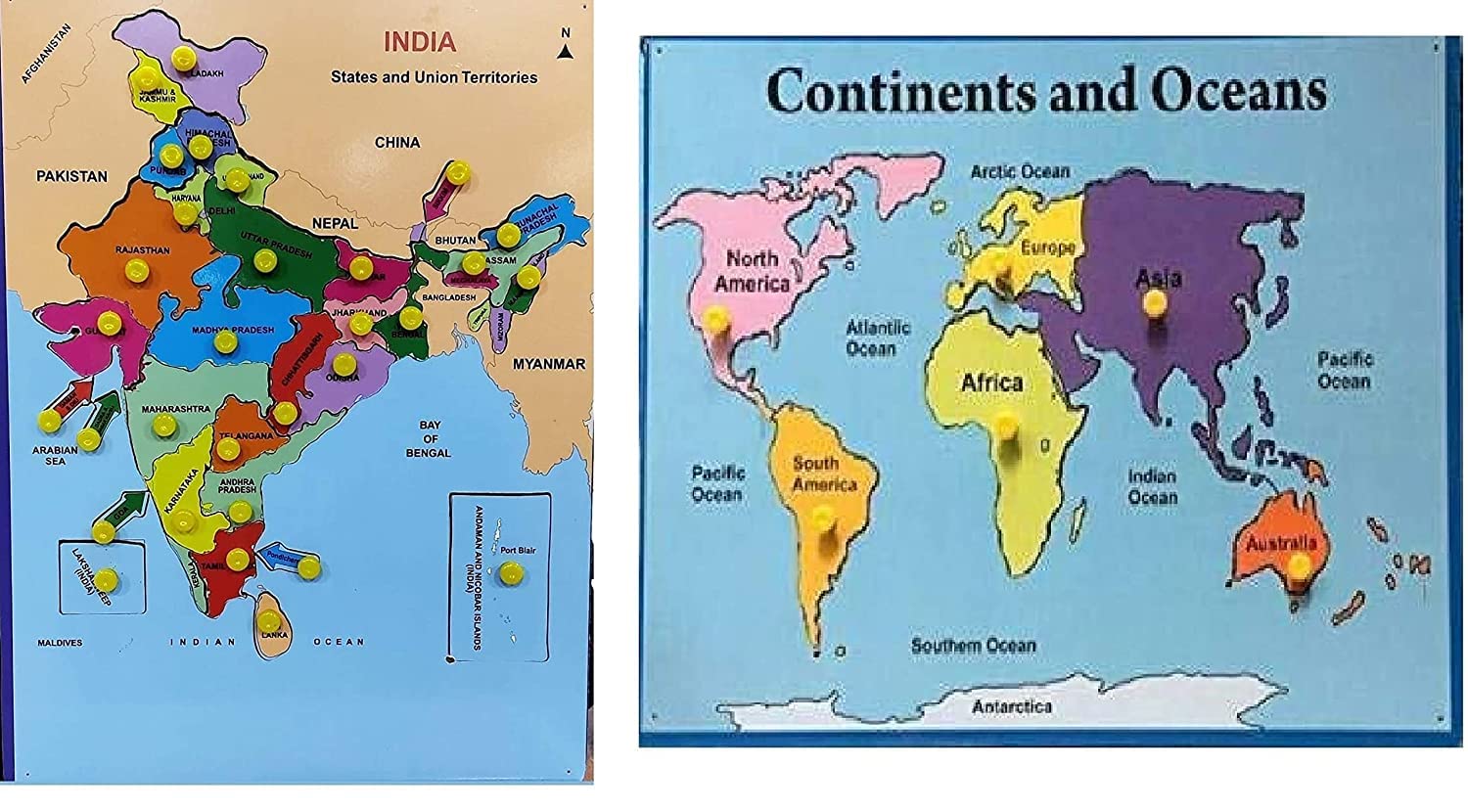 Buy Fun4You Educational Wooden India Board with States & Union ...