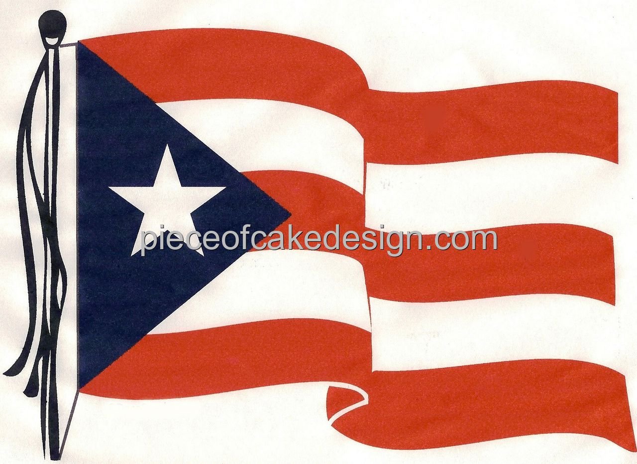 Amazon.com: 6" Round ~ Puerto Rican Waving Flag Birthday ~ Edible Cake ...