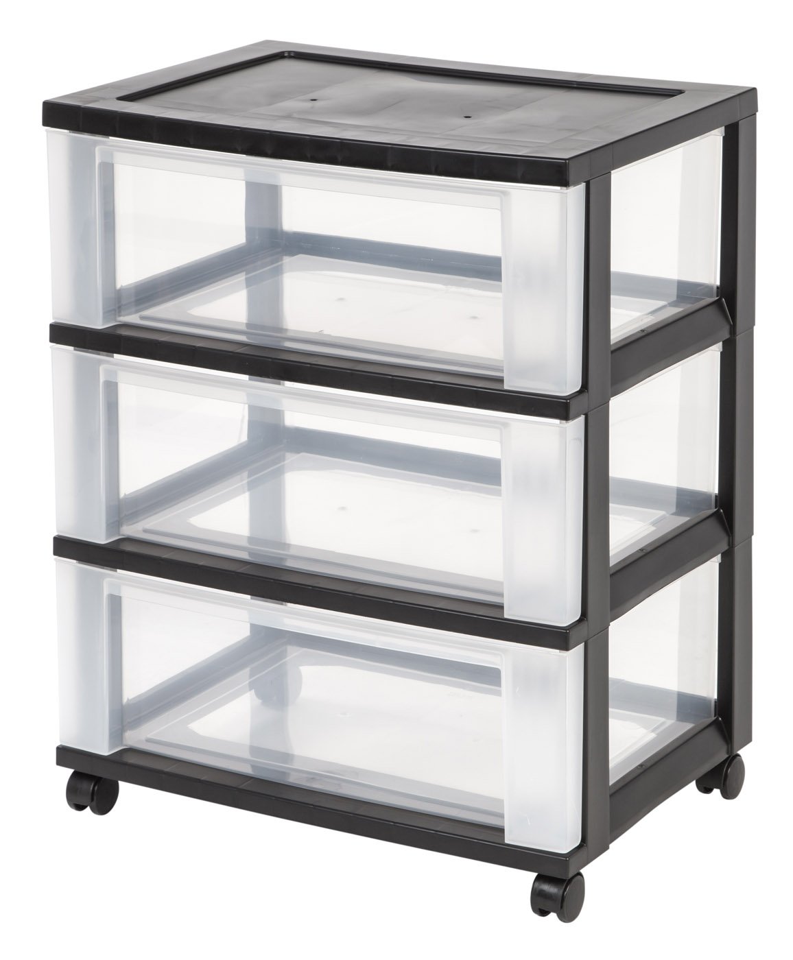 Amazon.com: IRIS 3-Drawer Wide Cart, Black : Office Products