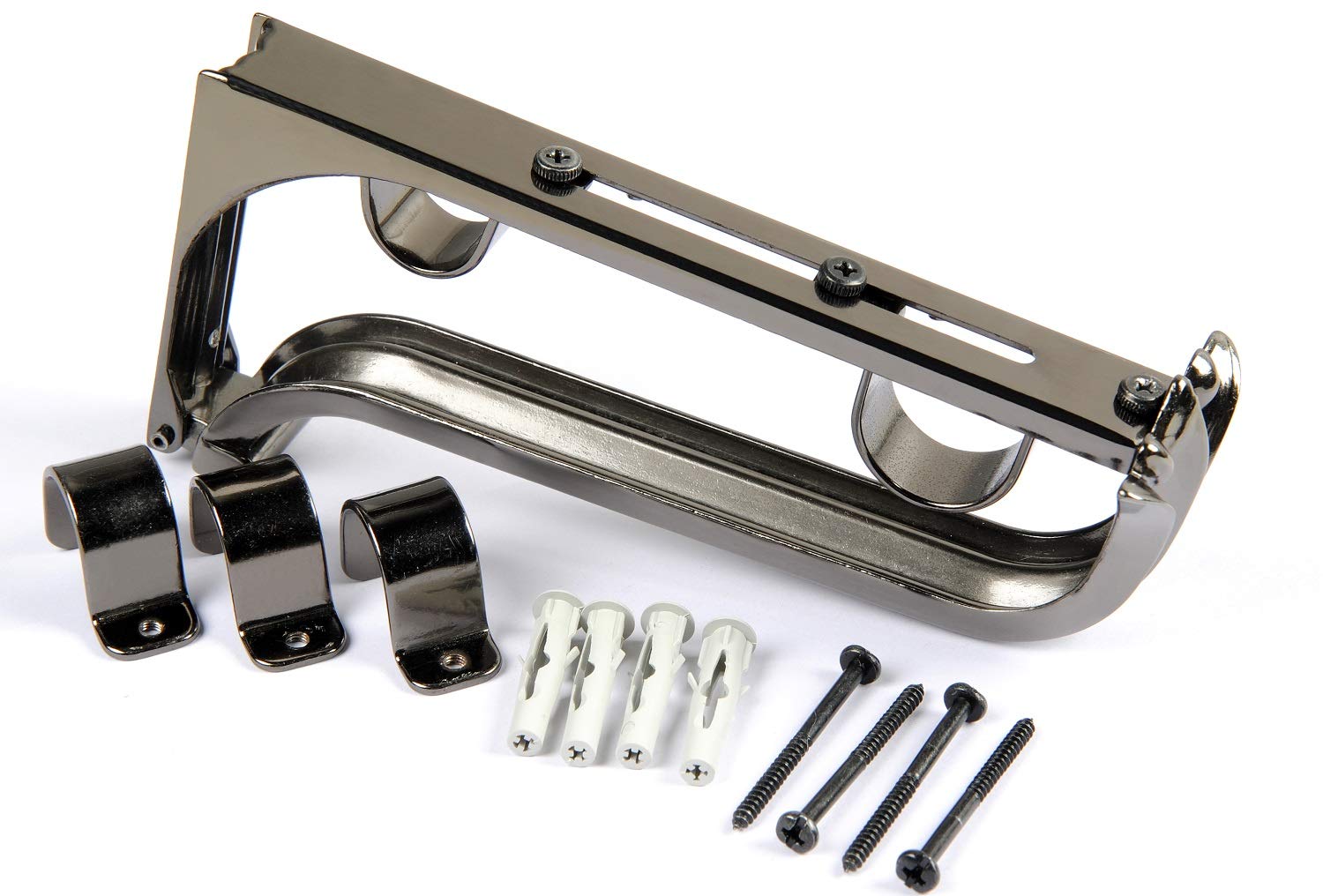 Buy Deco Window Classical Double Bracket 25mm/19mm (Set of 3) Black ...