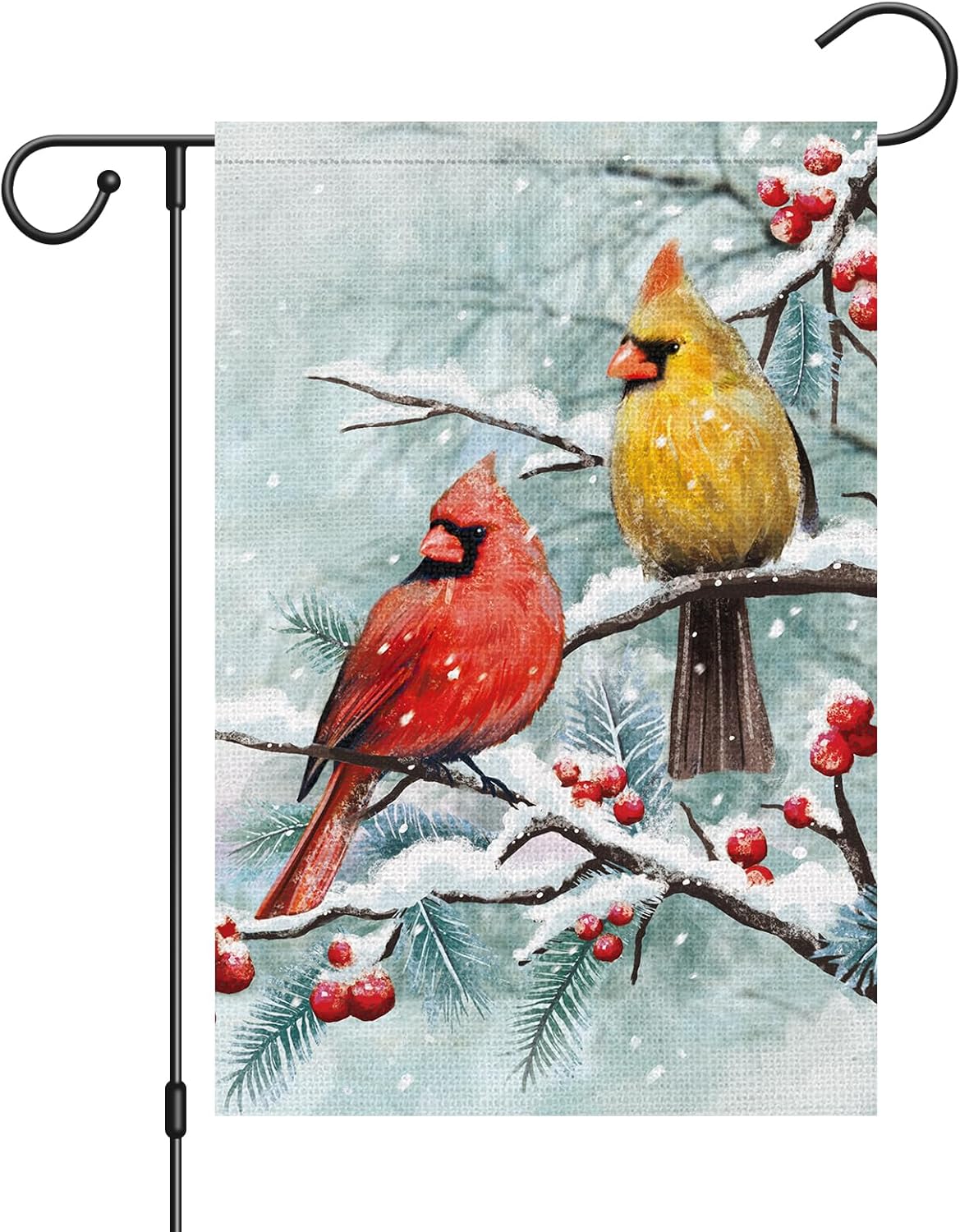 Amazon.com : Wodison Winter Garden Flag 12x18 Double Sided, Burlap ...