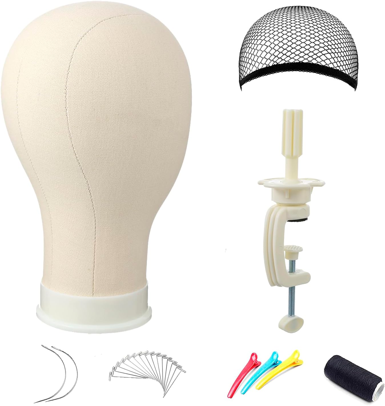 Amazon.com: Canvas Block Head 23 Inch Wig Head with Stand Mannequin ...