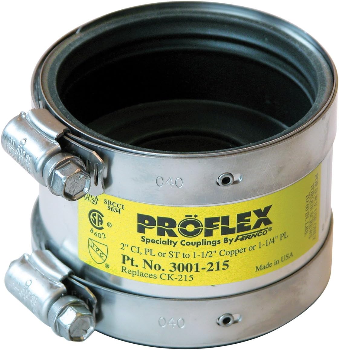 Amazon.com: Fernco PROFLEX P3001-215 Shielded Pipe Coupling for Cast ...