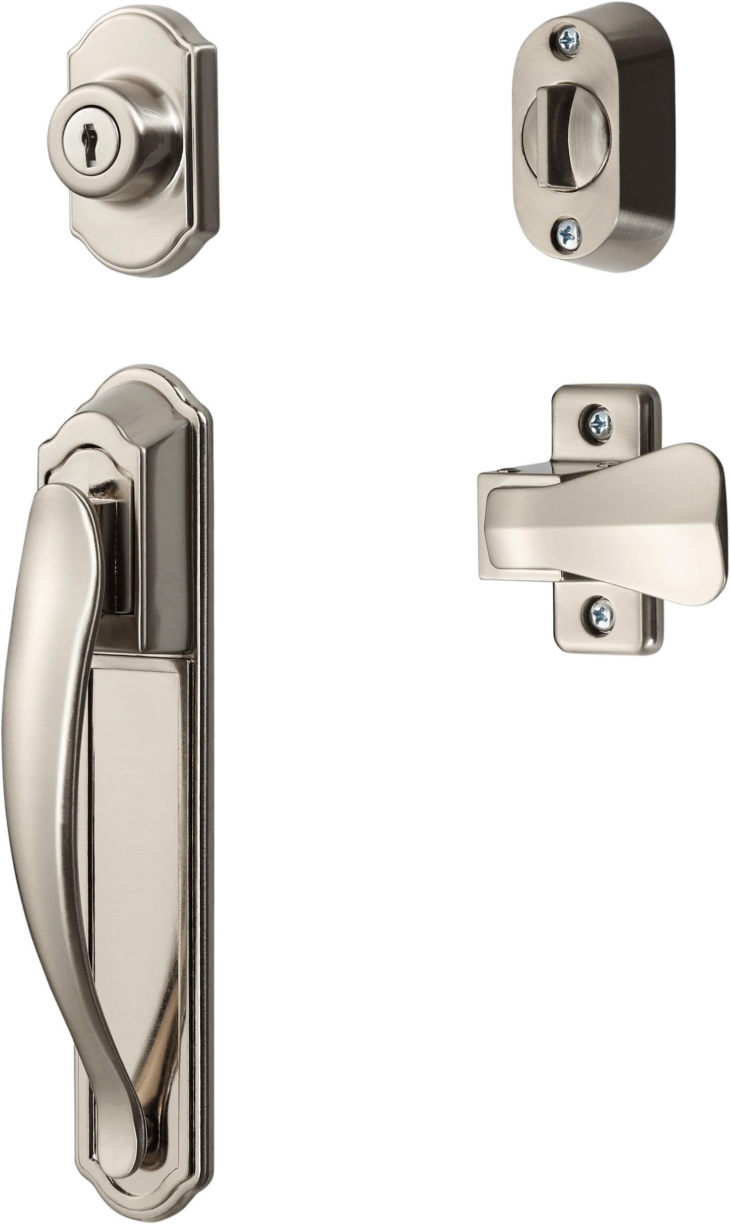 Ideal Security AJ Modern Door Lever Set with Keyed Deadbolt Lock for ...