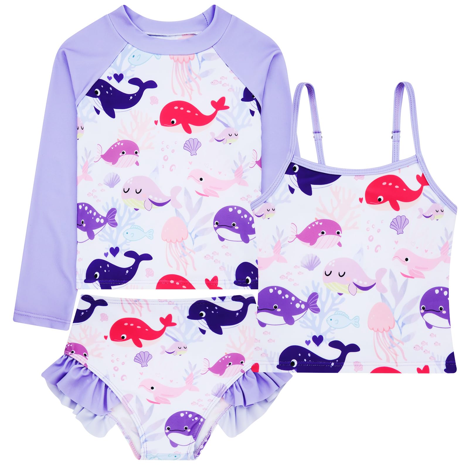Snapklik.com : 4t 5t Swimsuit Girls Rash Guard Bathing Suit Toddler ...