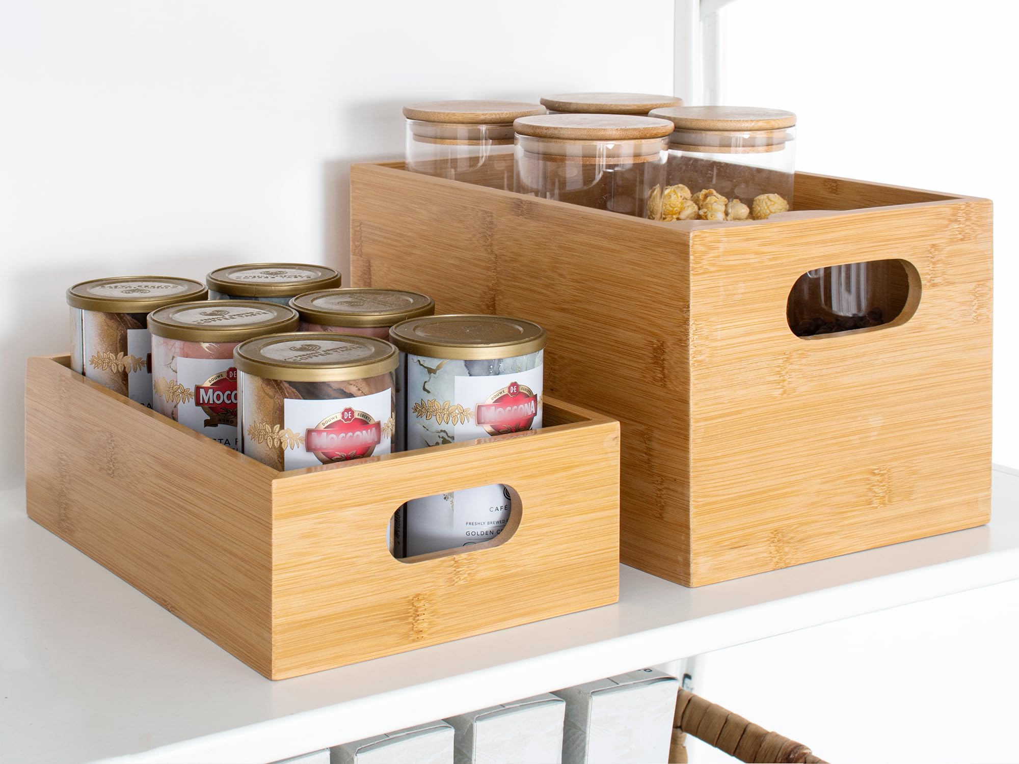 StorageWorks Bamboo Organizers for Shelf, Handcrafted Bamboo Storage ...