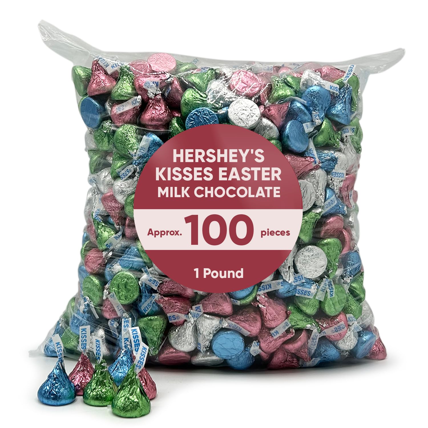 Buy Hershys Kisses Easter Milk Chocolate Candy Pastel Colors 1 Pound Approx 100 Pieces - Hershys ...