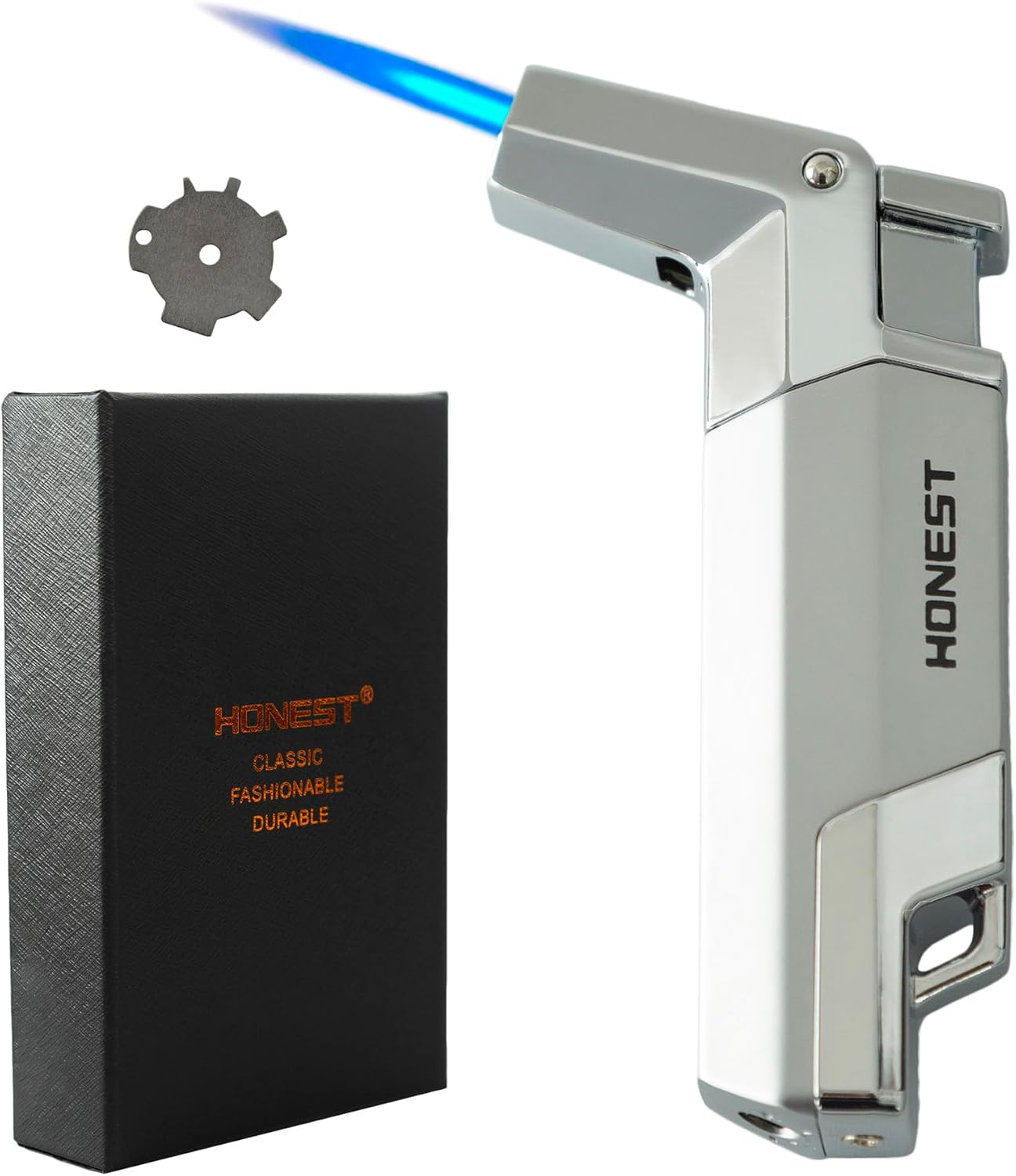 Amazon.com: Metal Torch Lighter 45 Degree Flame Adjustable with ...