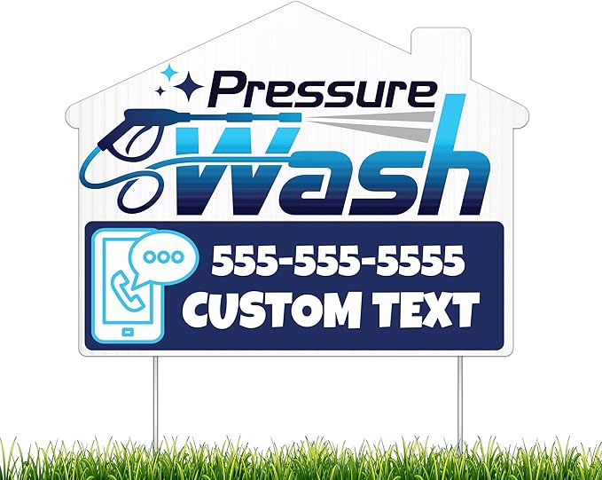 Amazon.com : 10-Pack Custom Pressure Wash Yard Sign - Two Sided Print ...
