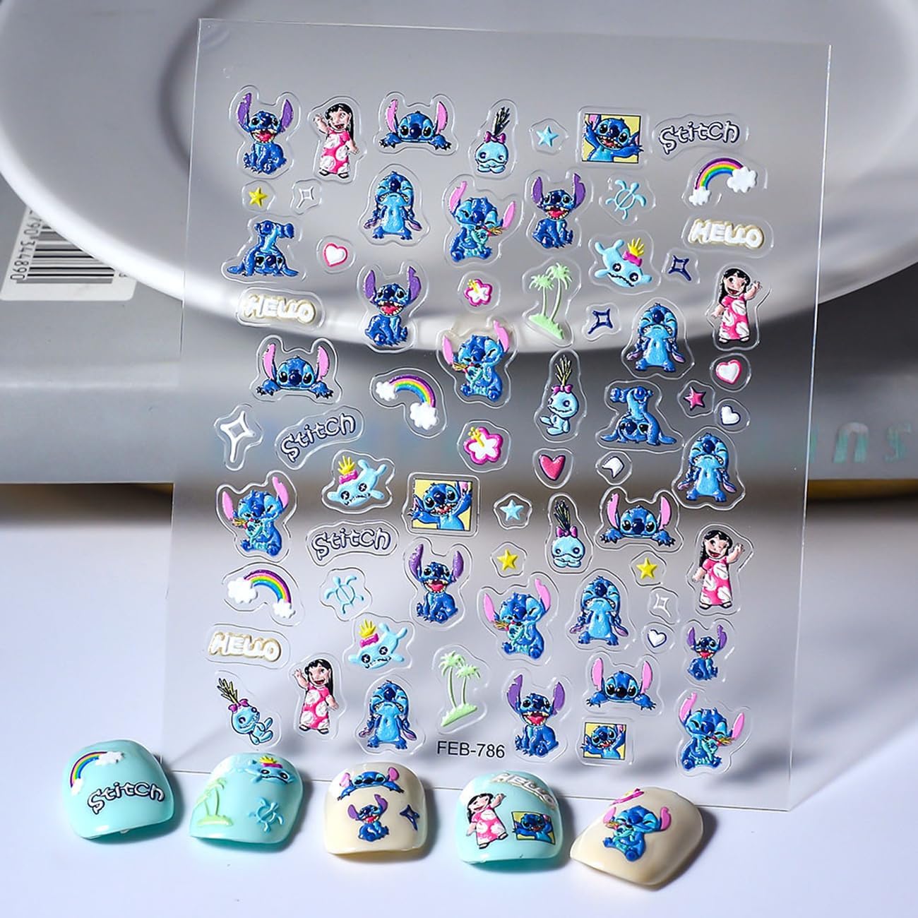 Amazon.com: 5D Embossed Cartoon Nail Stickers - 1Pcs Cute Nail Stickers ...