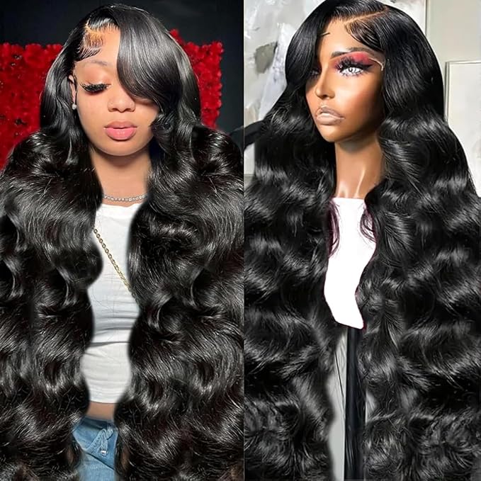 Amazon.com : RLTEO 28 Inch Body Wave Lace Front Wigs180% Density Body ...