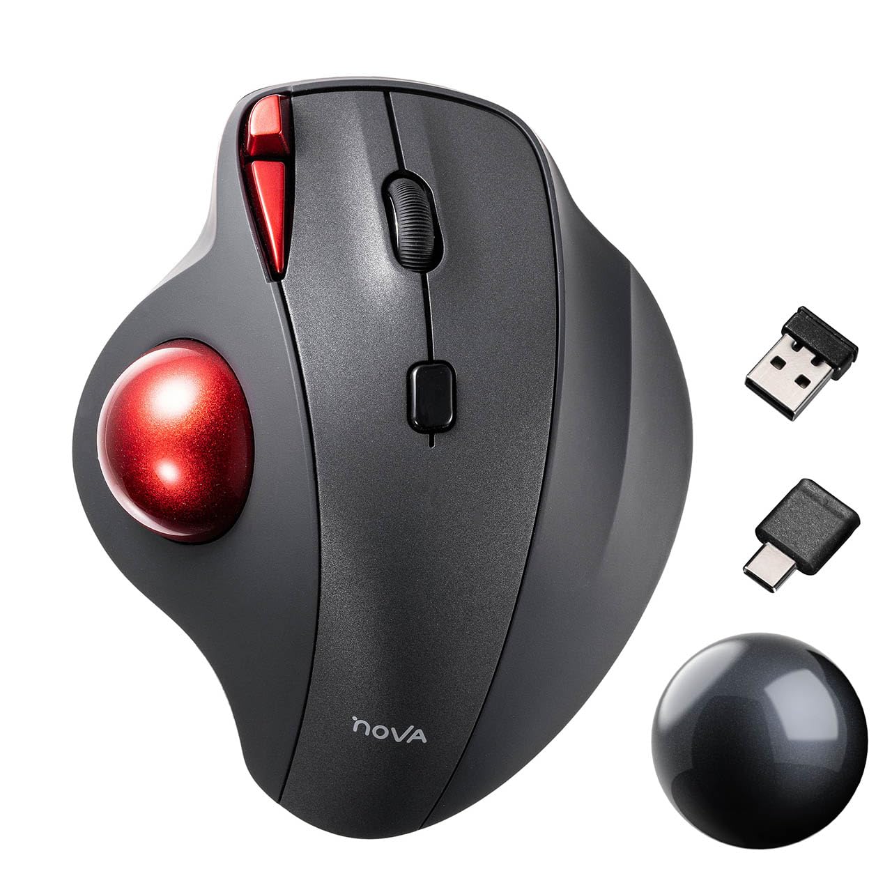 Amazon.com: SANWA 2.4G Wireless Trackball Mouse GMAWTB168 + Black 34mm ...