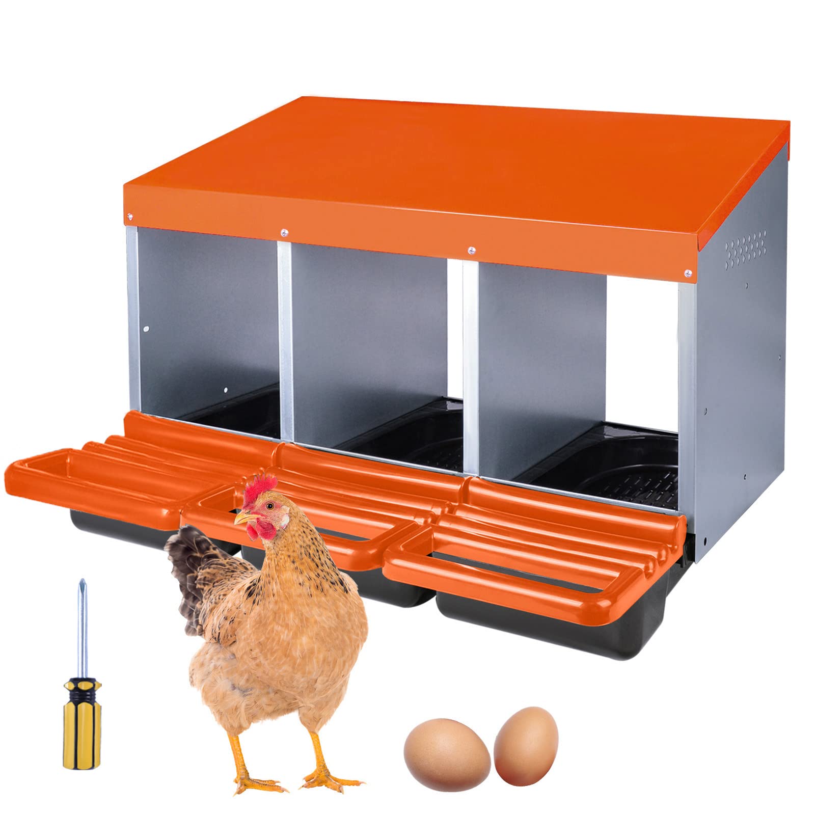 Chicken Nesting Boxes Roll Away – Pack Of 5, Durable Plastic With Perch ...