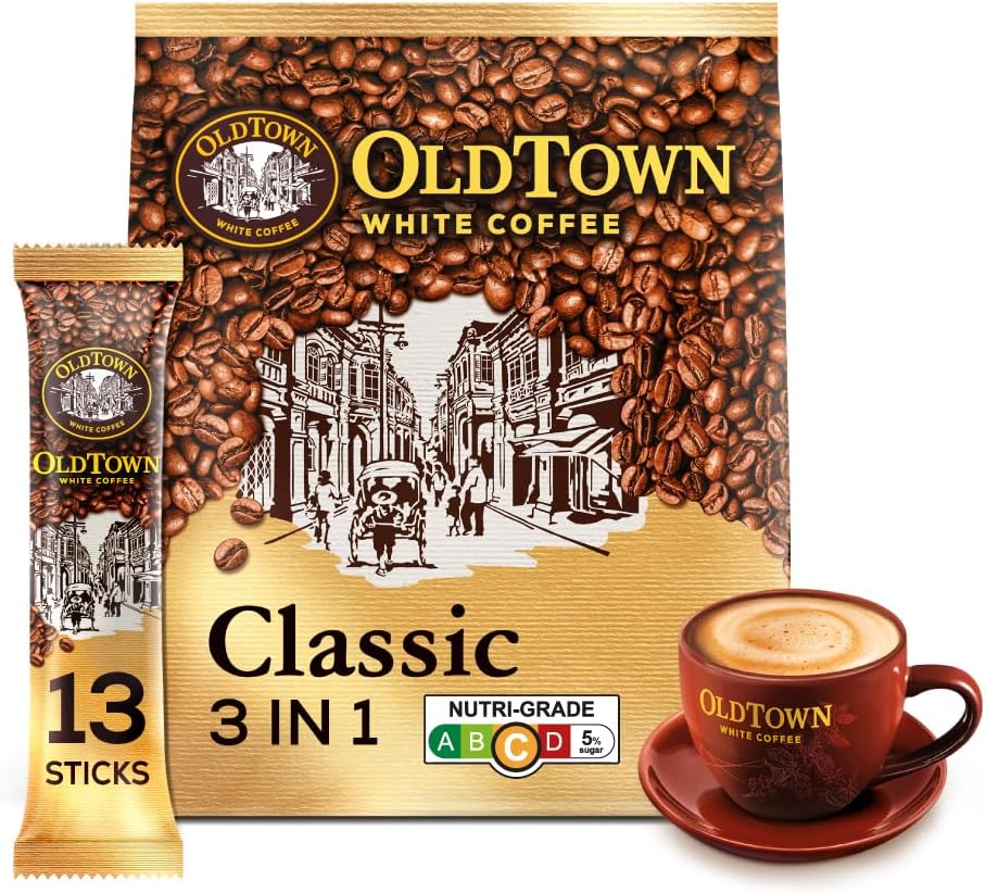 OldTown 3 in 1 Classic Instant White Coffee, 21.2oz (600g), 15 Sticks ...