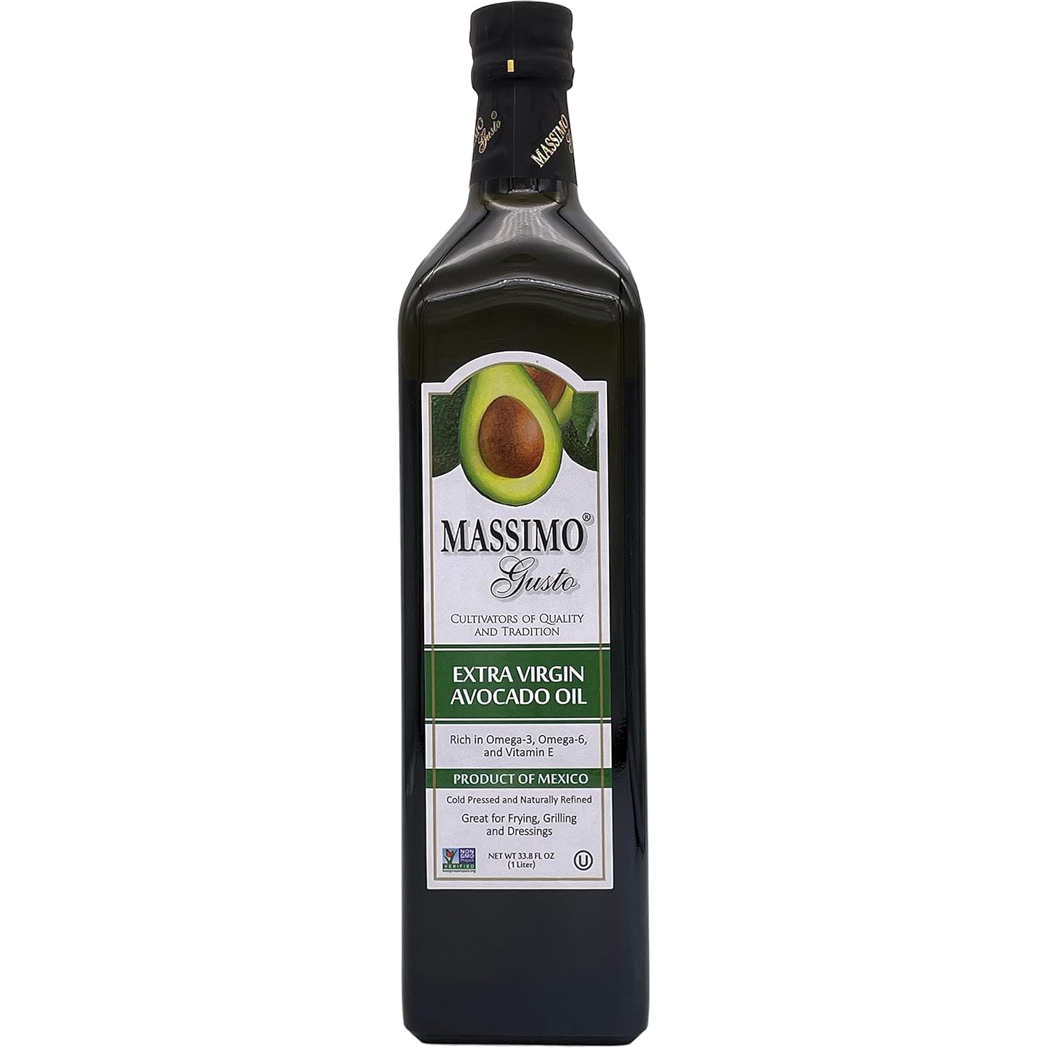 Amazon.com : Massimo Gusto - Avocado Oil - Extra Virgin - 1 Liter Glass ...