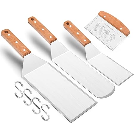 Anmarko Stainless Steel Metal Spatula Set-Teppaniyaki Spatulas-Griddle ...