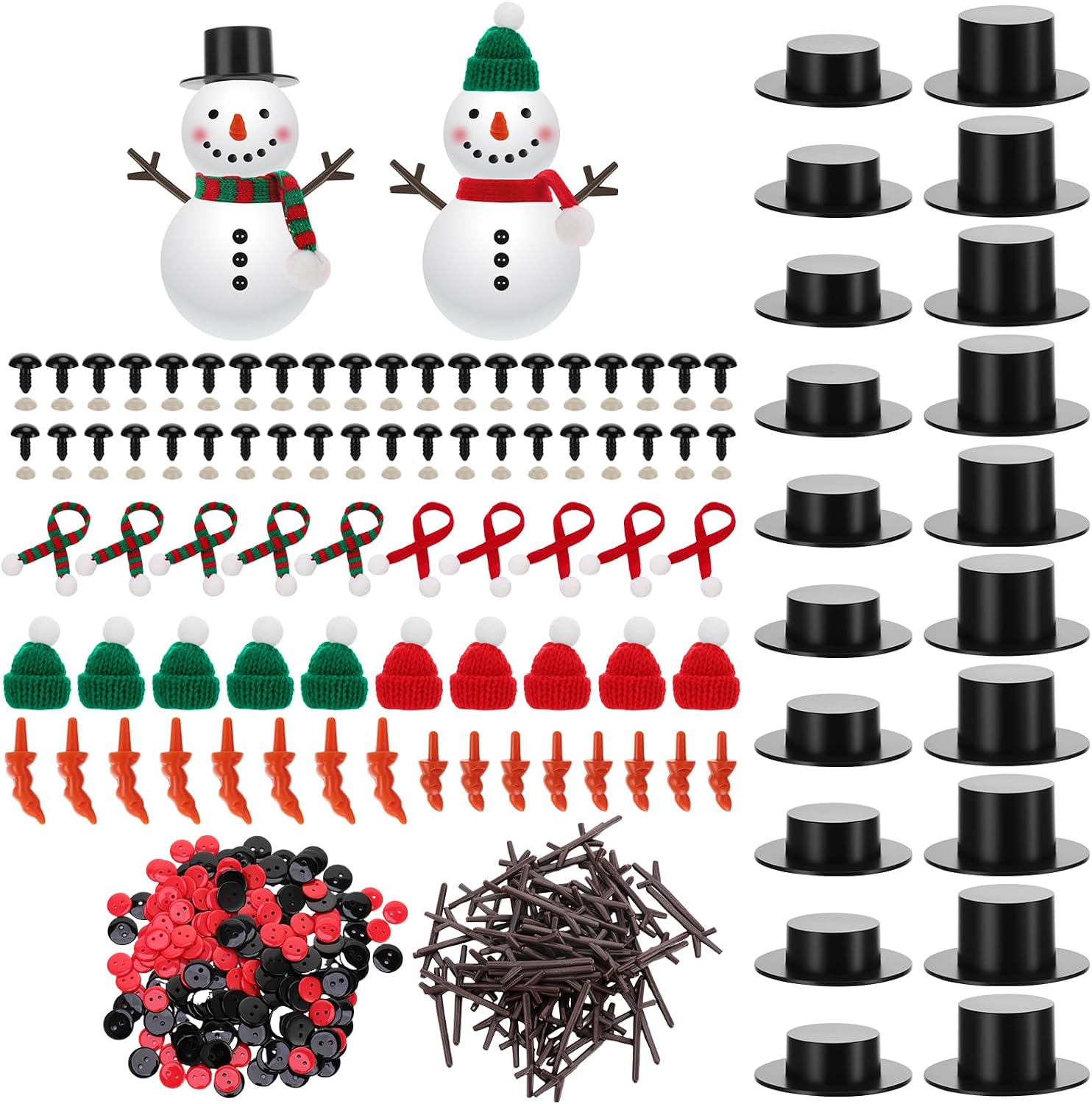 Amazon.com: Guiqulai 520 PCS Snowman Craft Kit Snowman Hats for Crafts ...