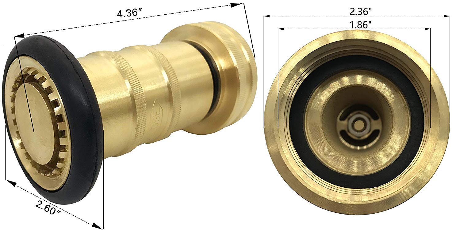 Snapklik.com : 1-1/2 NST/NH Fire Hose Nozzle Brass Fire Equipment Heavy ...
