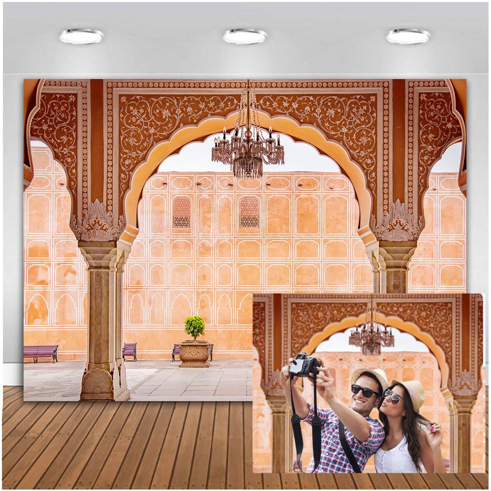 Buy TOAOFY 8x6ft Luxury Palace Backdrop Jaipur City Stone Pillar Middle ...