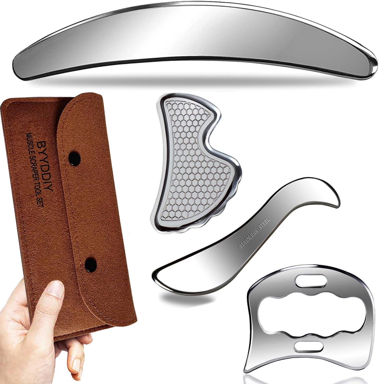Amazon.com: BYYDDIY 4 in 1 Muscle Scraper Tool Kit,Scraping Massage ...