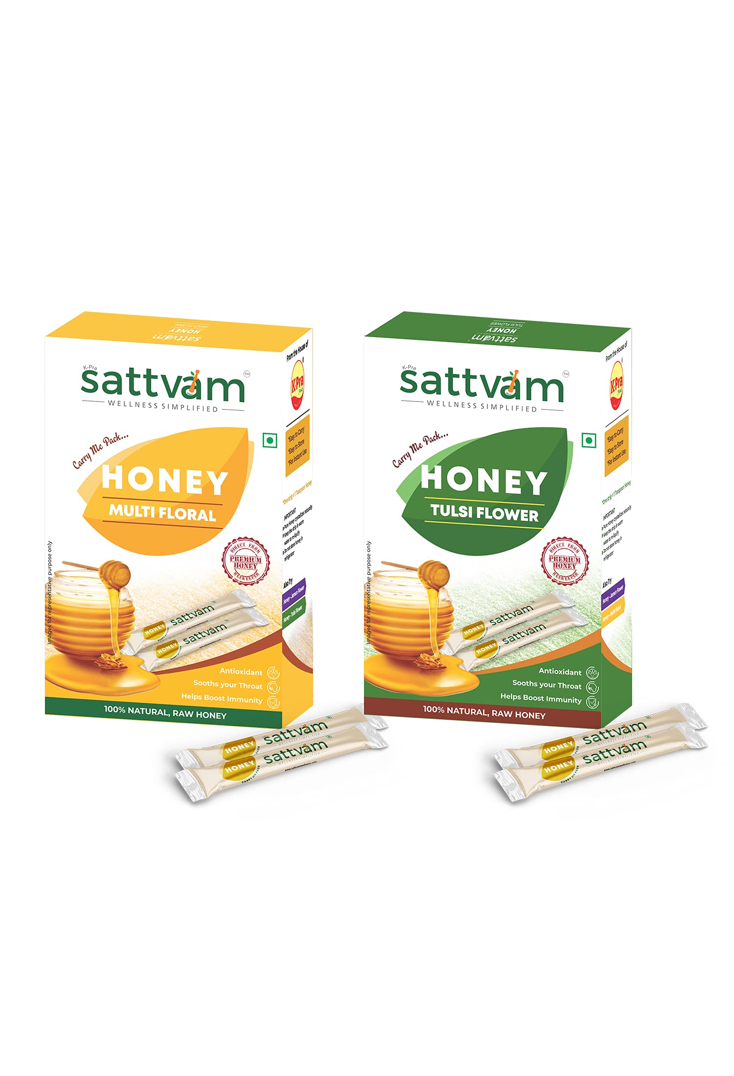 Sattvam Honey Strips Sachet Combo Pack Multifloral Honey Strip Sachet ...