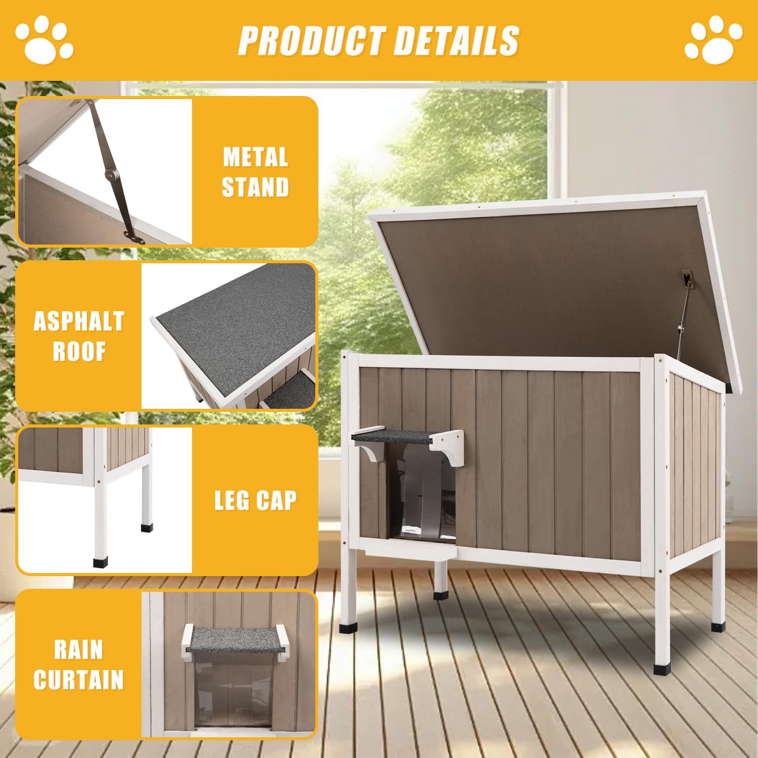 Snapklik.com : Ketive Outdoor Cat House Weatherproof Cat Enclosure