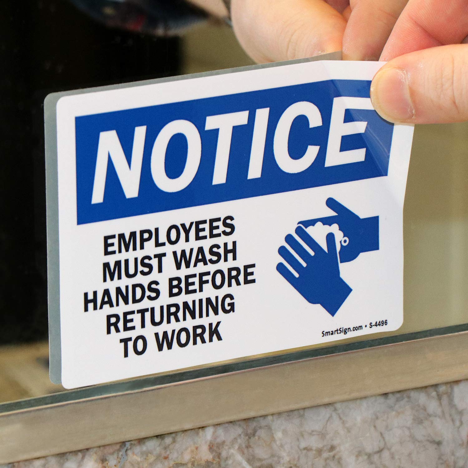 Notice Employees Must Wash Hands Before Returning To Work Don't Be