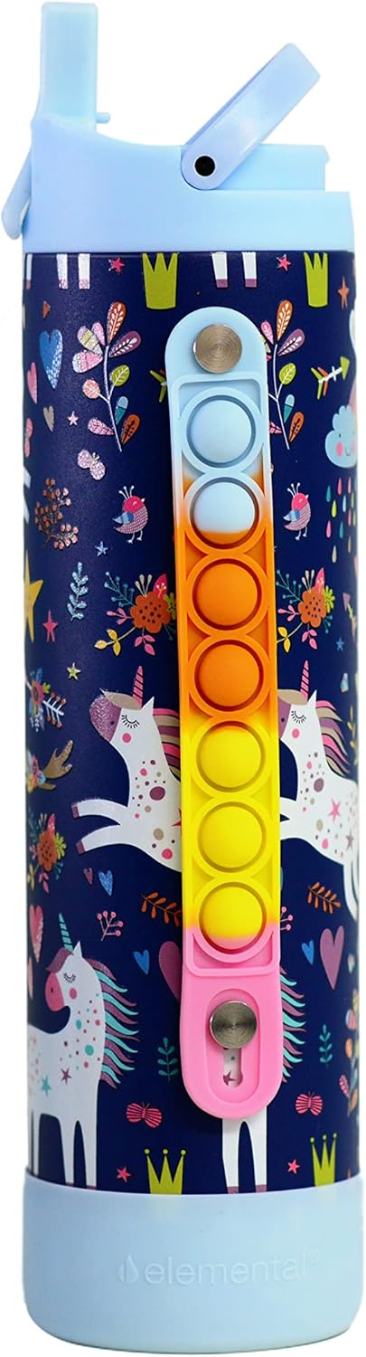 Amazon.com: Elemental 20 oz Iconic Pop Fidget Water Bottles, Kids ...