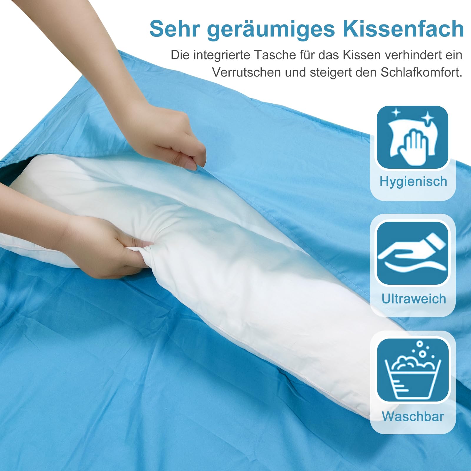 Snapklik.com : Sleeping Bag Liner, Upgraded Two Way Zippers Adult Sleep ...