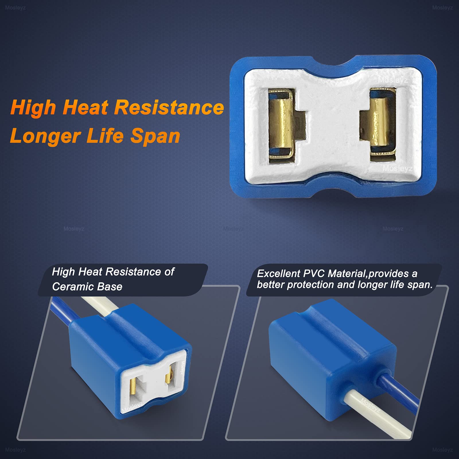 Snapklik.com : H7 Connector Female Ceramic Pigtail Plug For LED Pigtail ...