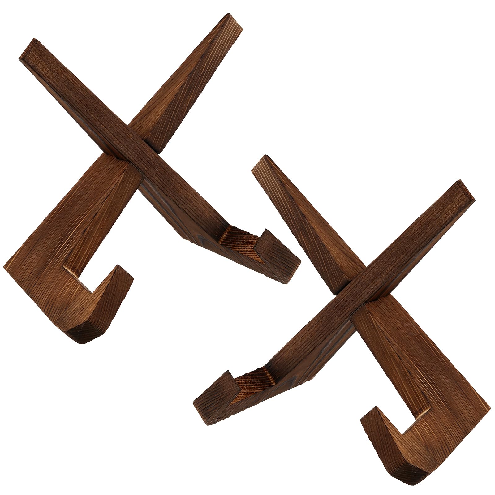 DAKFOOK 2 Pack 8 Inch Wood Plate Stand, 21 x 11.5 x 18cm Wooden Book ...