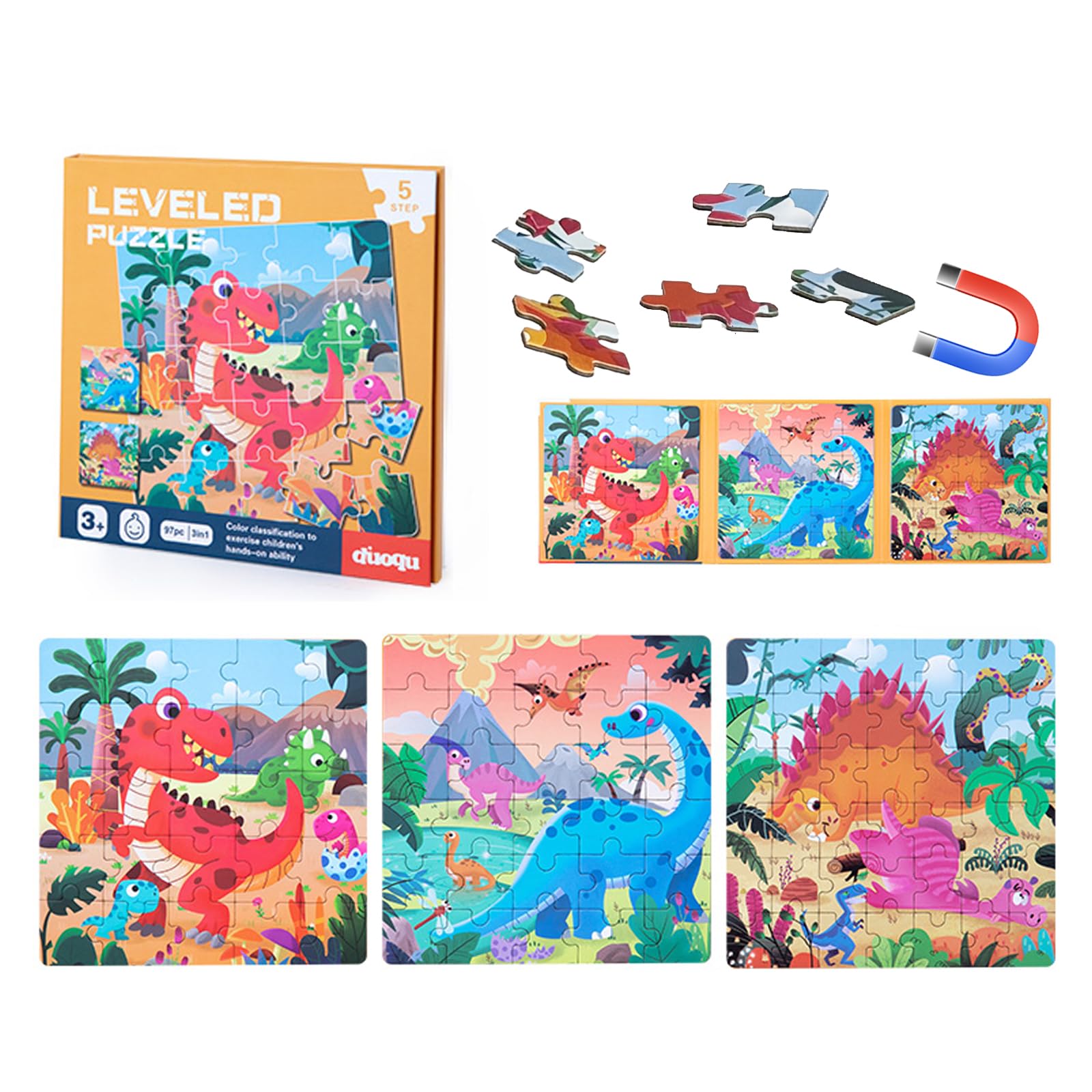 GOGOLAN Magnetic Puzzles for Kids 3/4/5, 78 Pcs Toddler Puzzles Plane ...