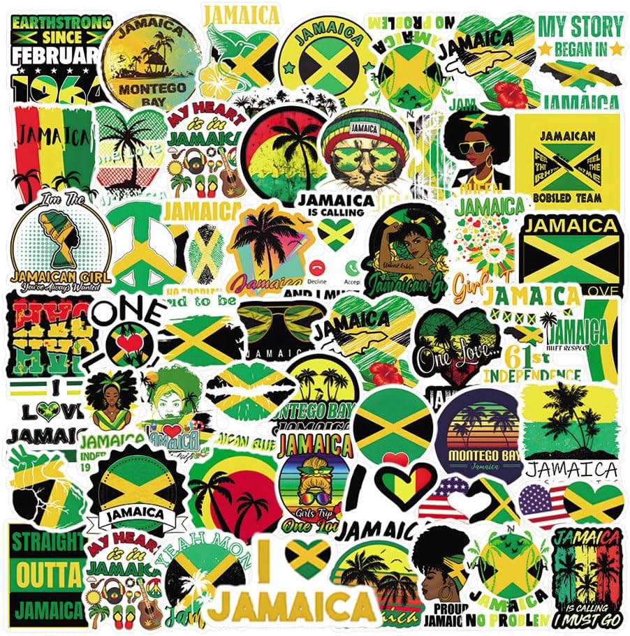 Amazon.com - WickedGoodz Jamaica Flag Decal - Caribbean Island Bumper ...