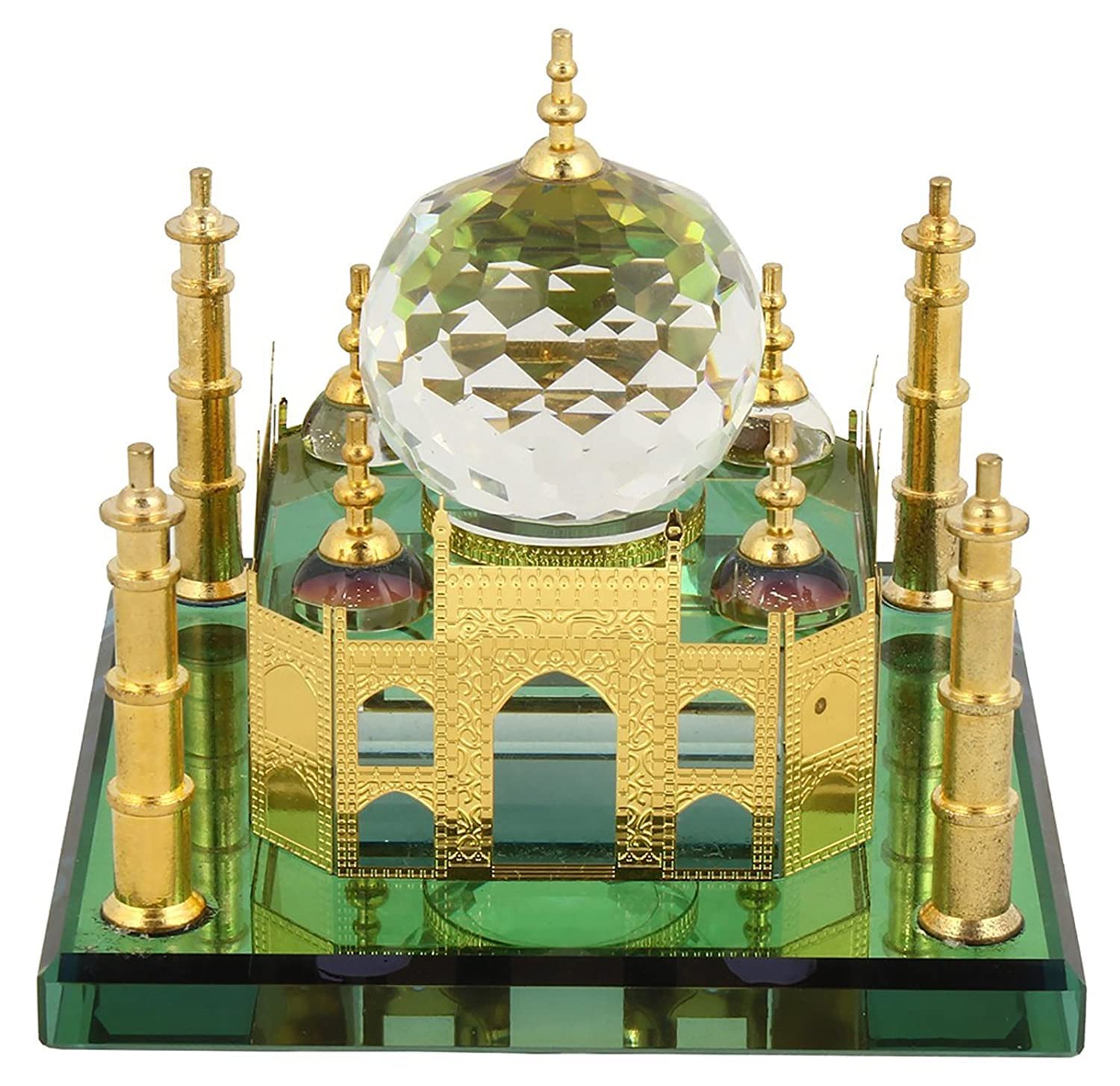 Crystal Taj Mahal Showpiece (10 cm x 10 cm x 10 cm,) : Amazon.in: Home ...