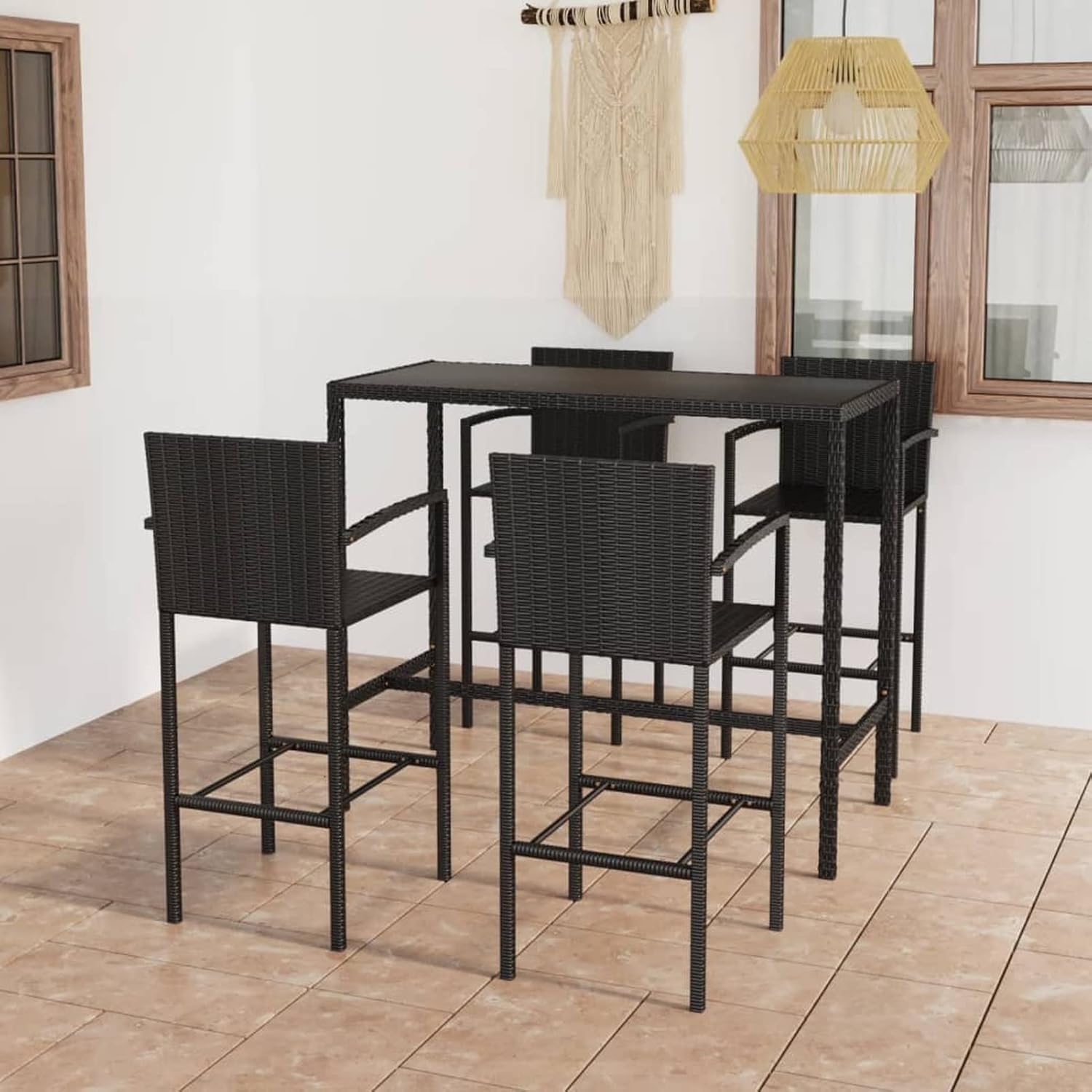 Amazon.de: Camerina 5-TLG. Gartenbar-Set Bartisch FüR Zu Hause ...