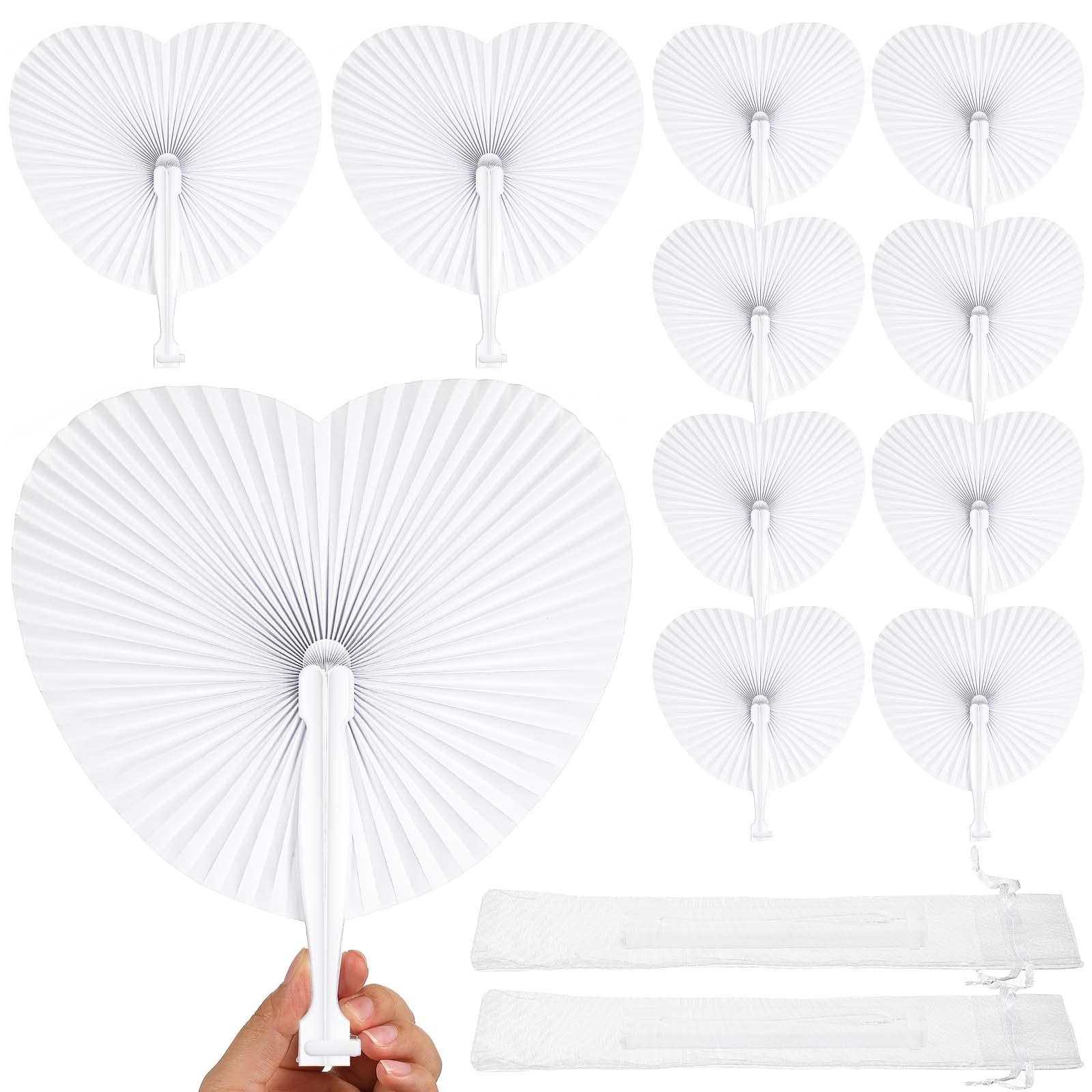 Amazon.com: Yinkin 80 Pack Folding Handheld Paper Fans for Wedding ...