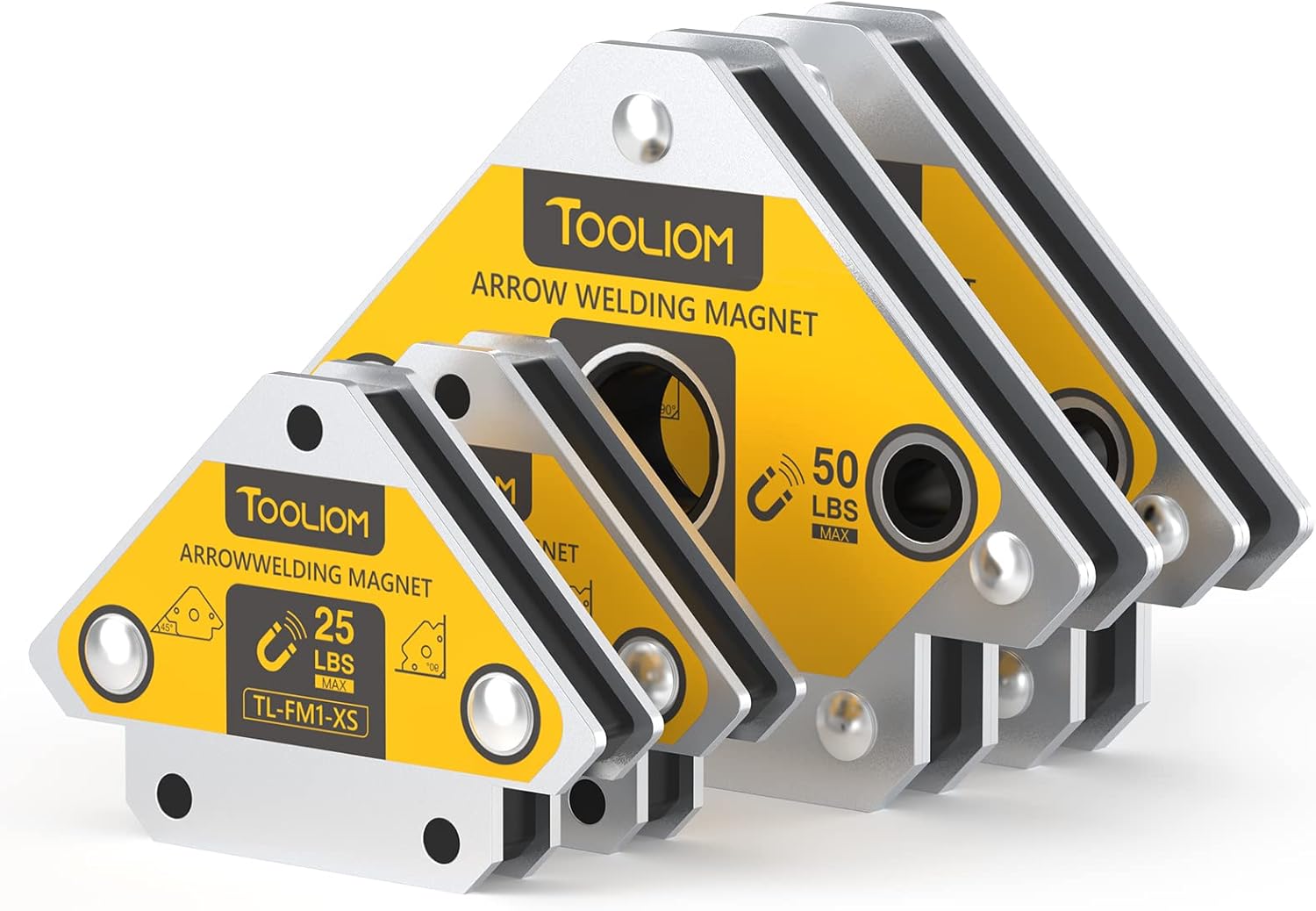 TOOLIOM Arrow Welding Magnets 4Pcs 25LB & 50 LB Strong Hold Magnetic ...