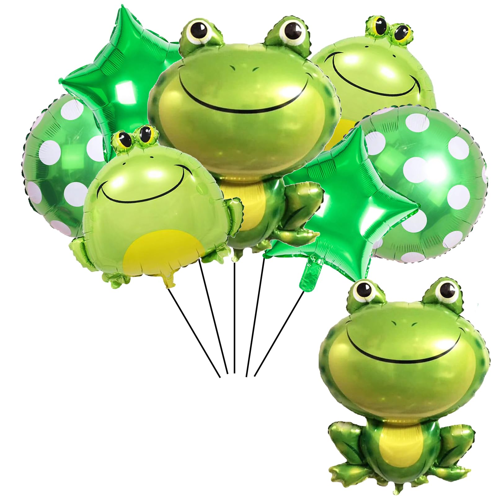 Amazon.com: 8PCS Frog Foil Balloons with 18inch star round Mylar ...