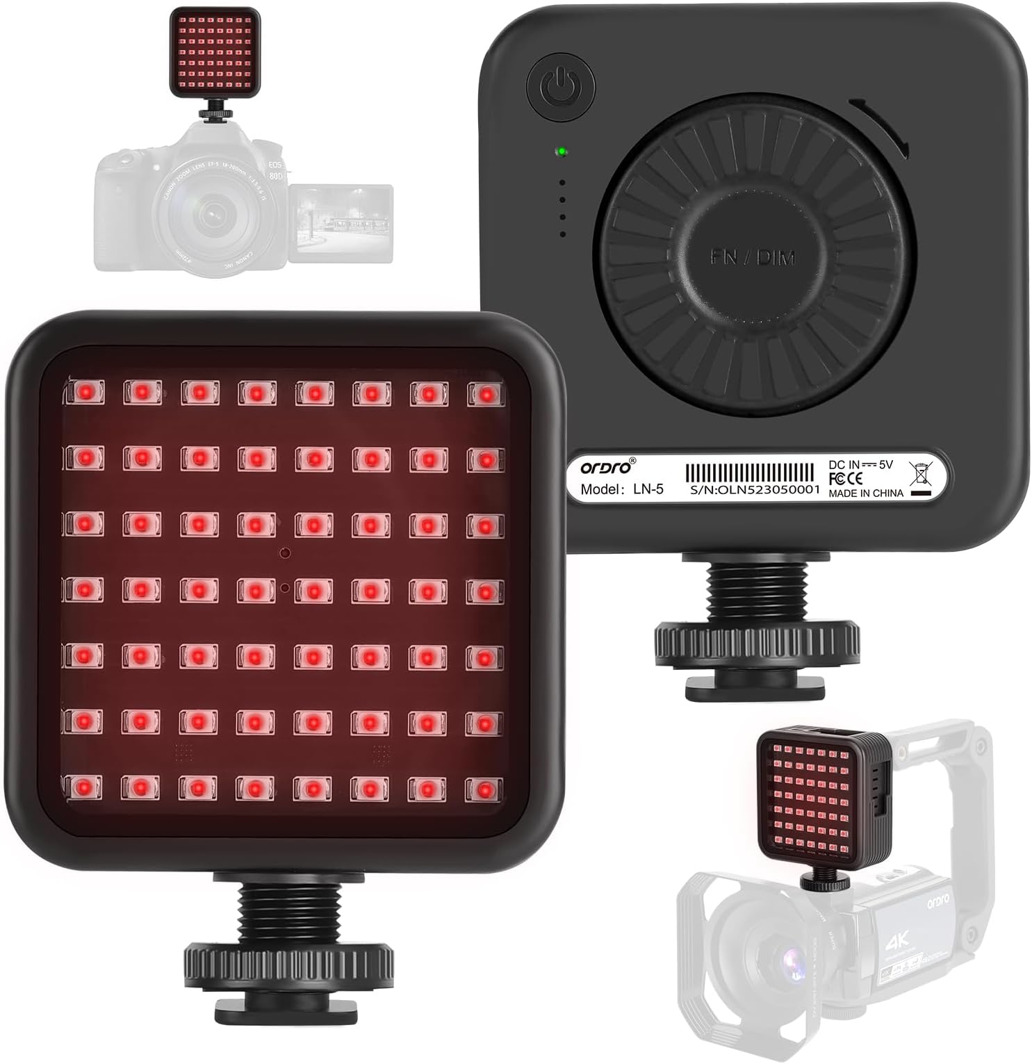 Amazon.com : Ordro LN-5 Mini IR Night Vision Light Infrared Photography ...