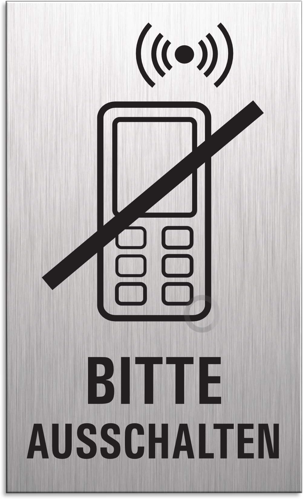 Handyverbot-Handy ausschalten-Symbol-Schild 150 x 100 x 3 mm-Aluminium ...