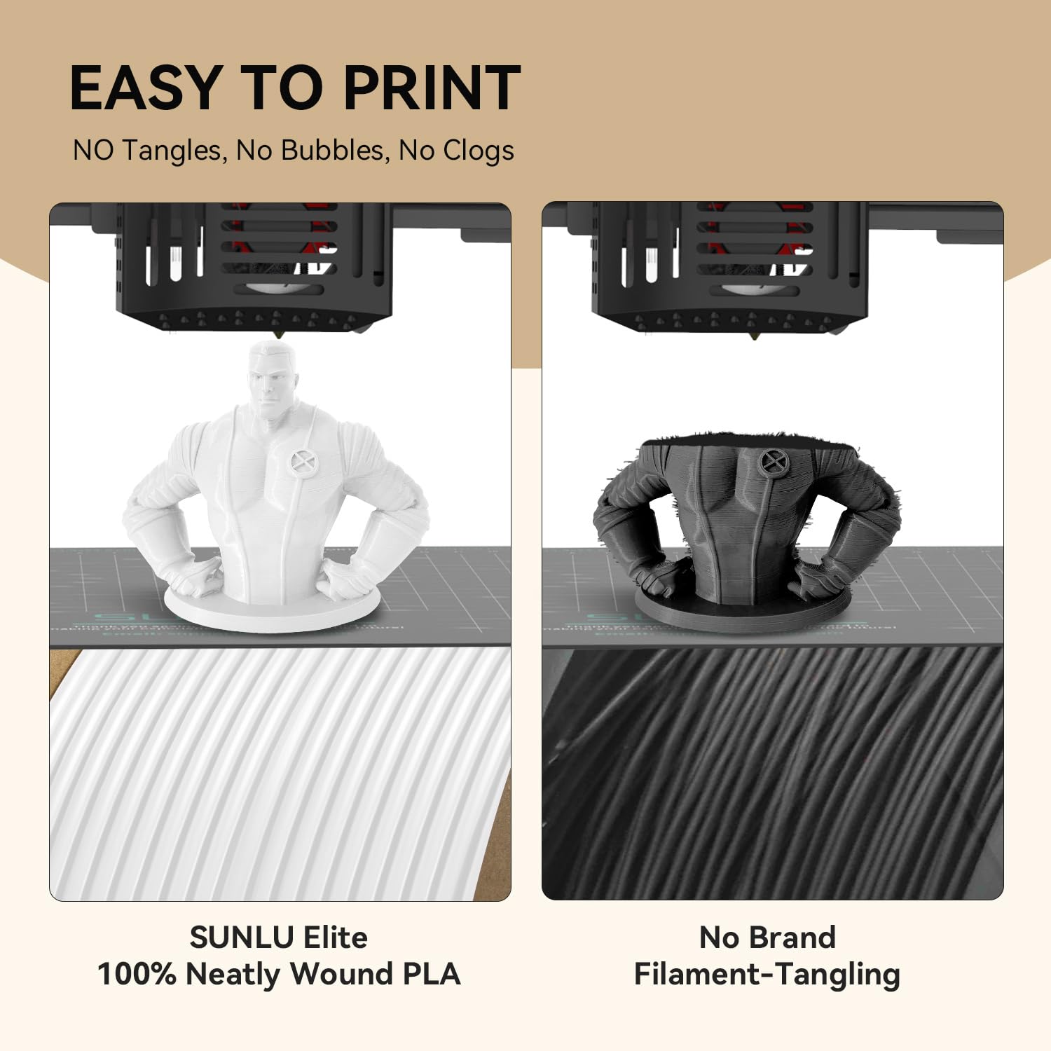 Snapklik.com : SUNLU Elite 3D Printer Filament - 1.75mm PLA, Fits Most ...