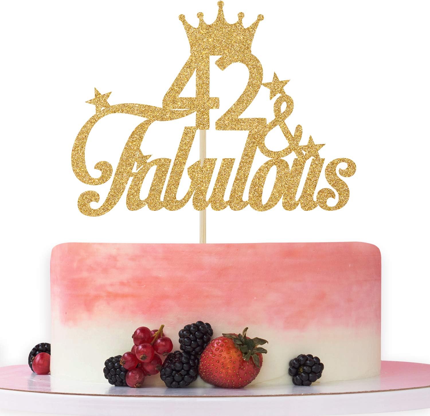 Amazon.com: Decoración de pastel de 42 y fabulosa - Saludos a los 42 ...