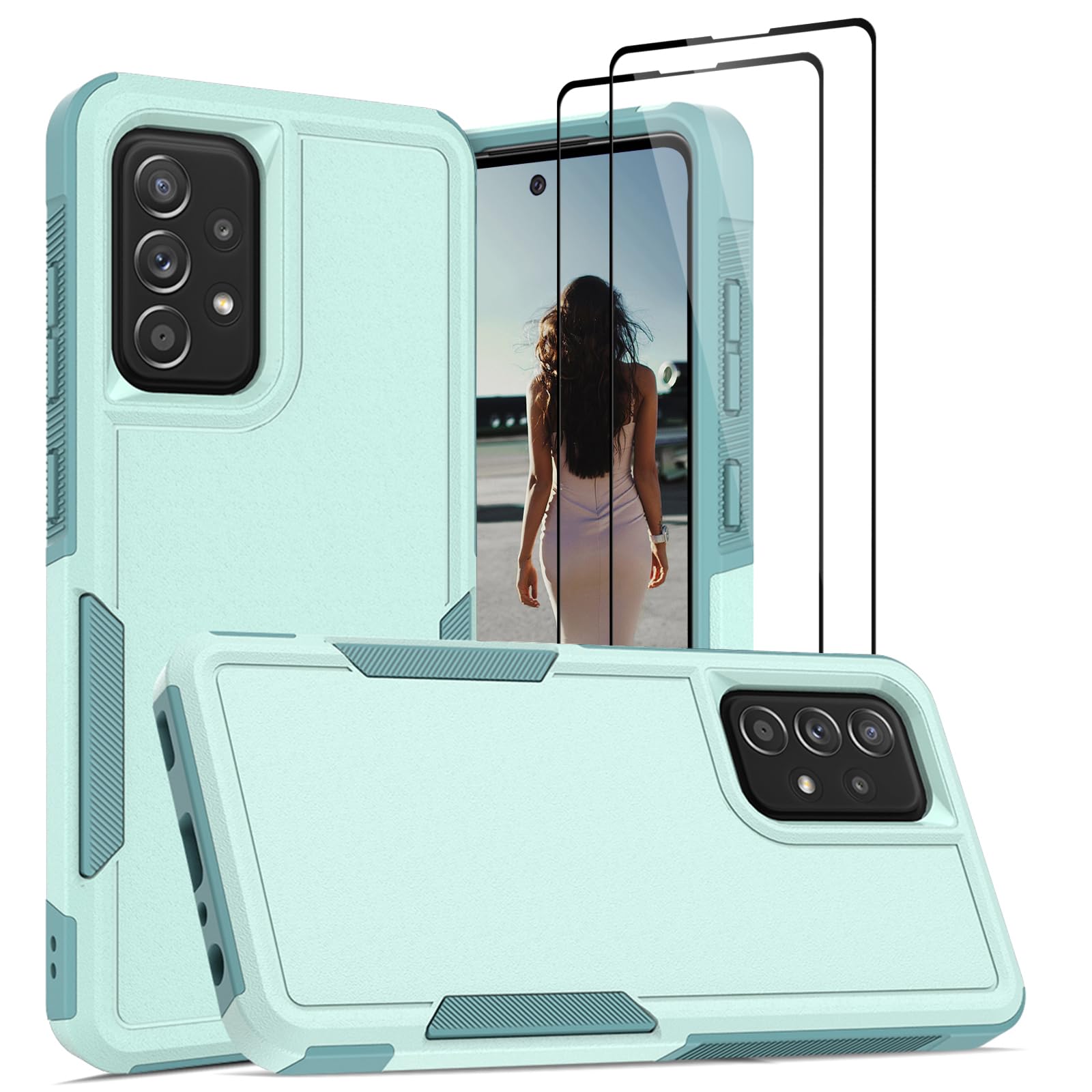 Amazon.com: Jeylly [3 in 1 for Galaxy A52 5G Case with 2 Piece Screen ...