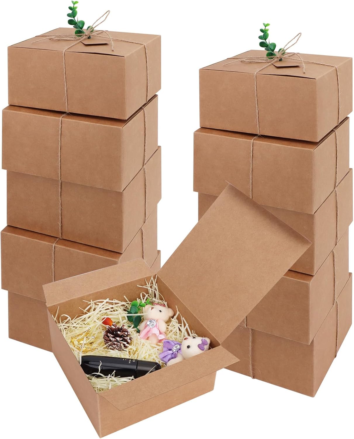 Amazon.com: HIMOMO 72Pcs Brown Gift Boxes Set 8x8x4 Inch Bridesmaid ...